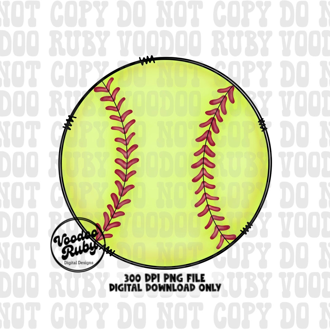 Doodle Softball PNG Design, Sublimation Hand Drawn Digital Download ...