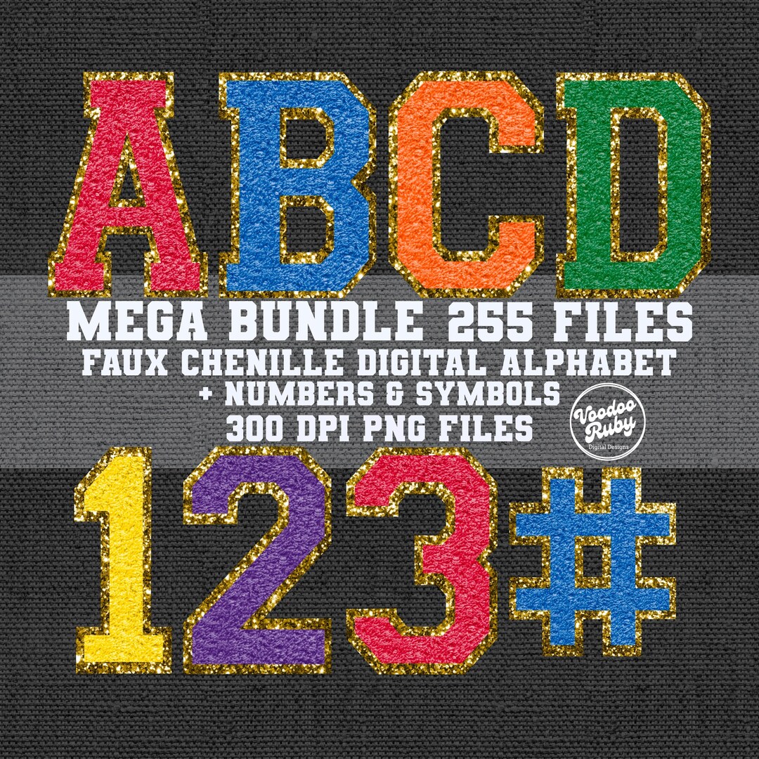Primary School Alphabet PNG Bundle, Sublimation Digital Download, Faux ...