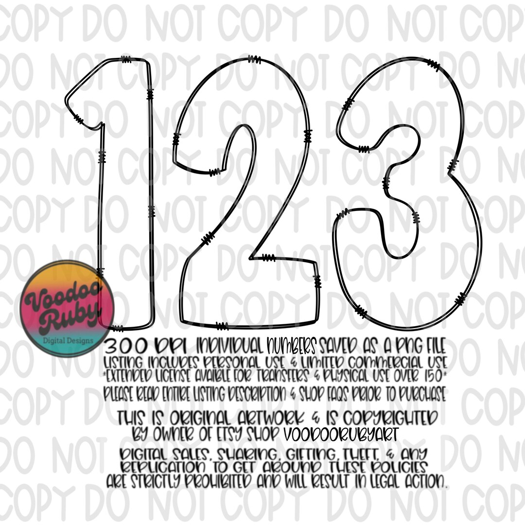 Doodle Numbers PNG Transparent Inside Bundle Hand Drawn Numbers Digital ...