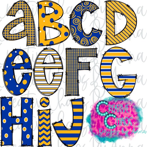 Doodle Letters Alphabet Hand Drawn Alphabet Alpha Pack - Etsy