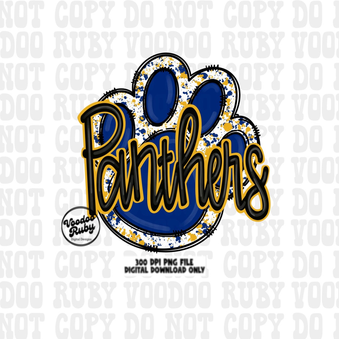 Panthers PNG Design Sublimation Hand Drawn Digital Download Football ...