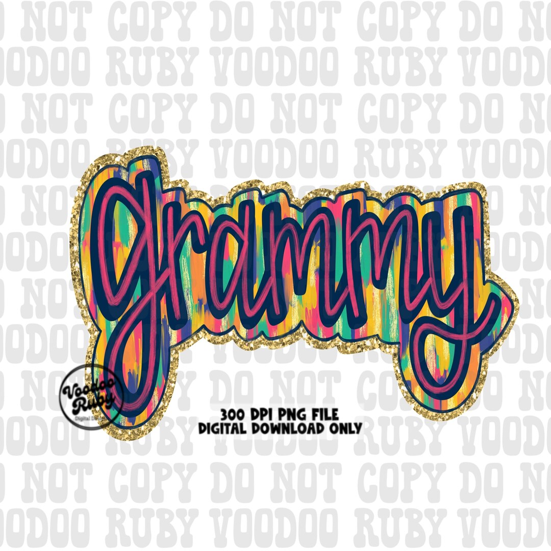 Glitter Grammy PNG Design Sublimation Hand Drawn Digital Download ...
