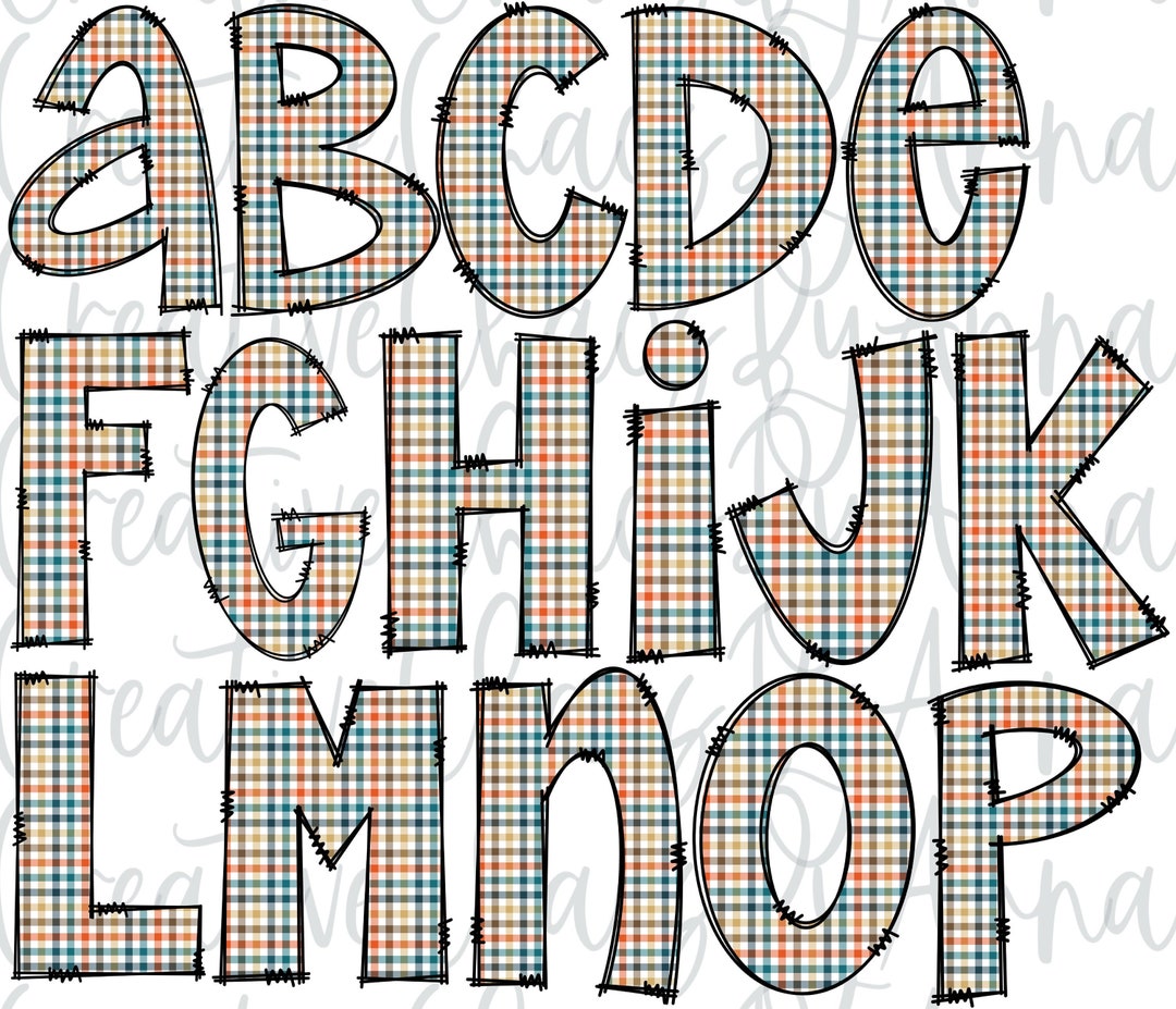 Thanksgiving Sublimation Fall Alphabet PNG Bundle Plaid - Etsy