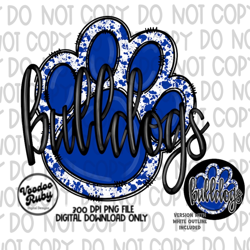 Bulldog Paw Print - Etsy