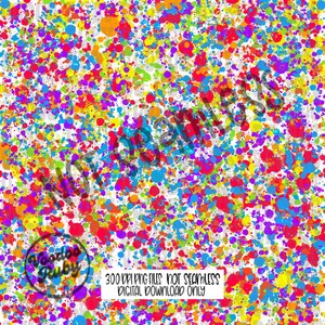 Neon Paint Splatter Digital Paper PNG Bundle Sublimation Hand Drawn ...