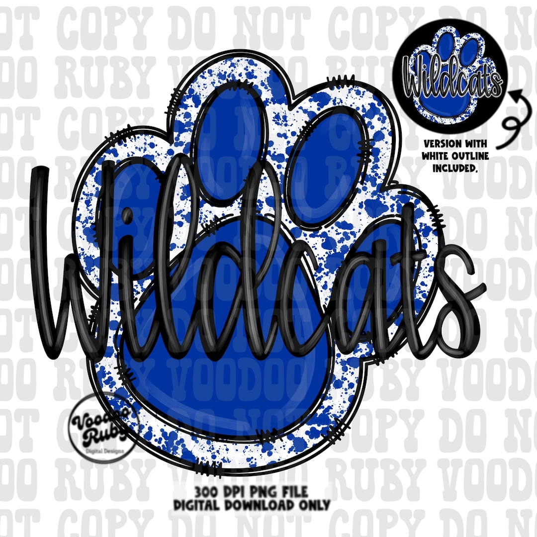 Wildcats PNG Design: Hand Drawn Football Mascot (digital Download) - Etsy