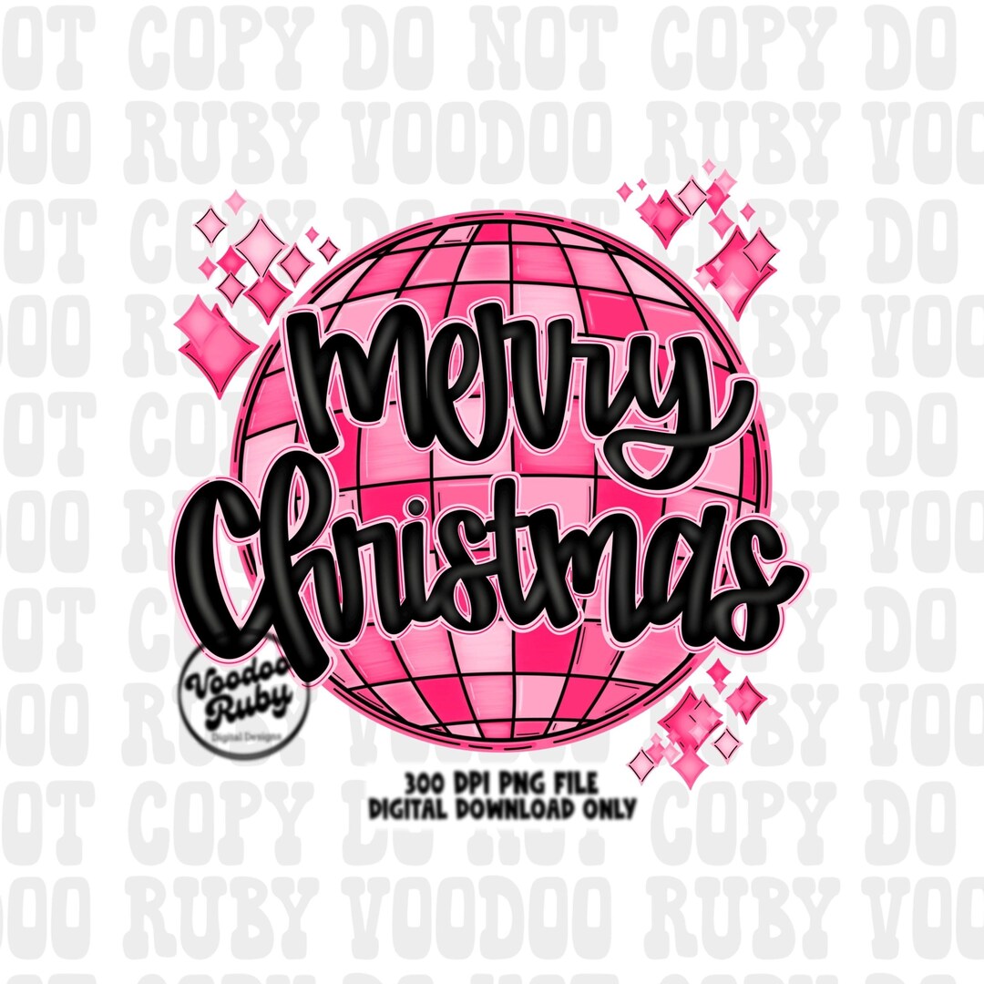 Pink Christmas Disco Ball PNG: Retro Mirror Ball Design (digital ...