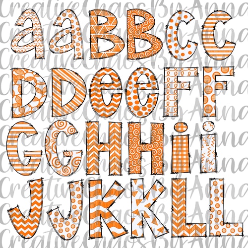 Pink White Doodle Letters PNG Alphabet Bundle PNG Hand Drawn - Etsy