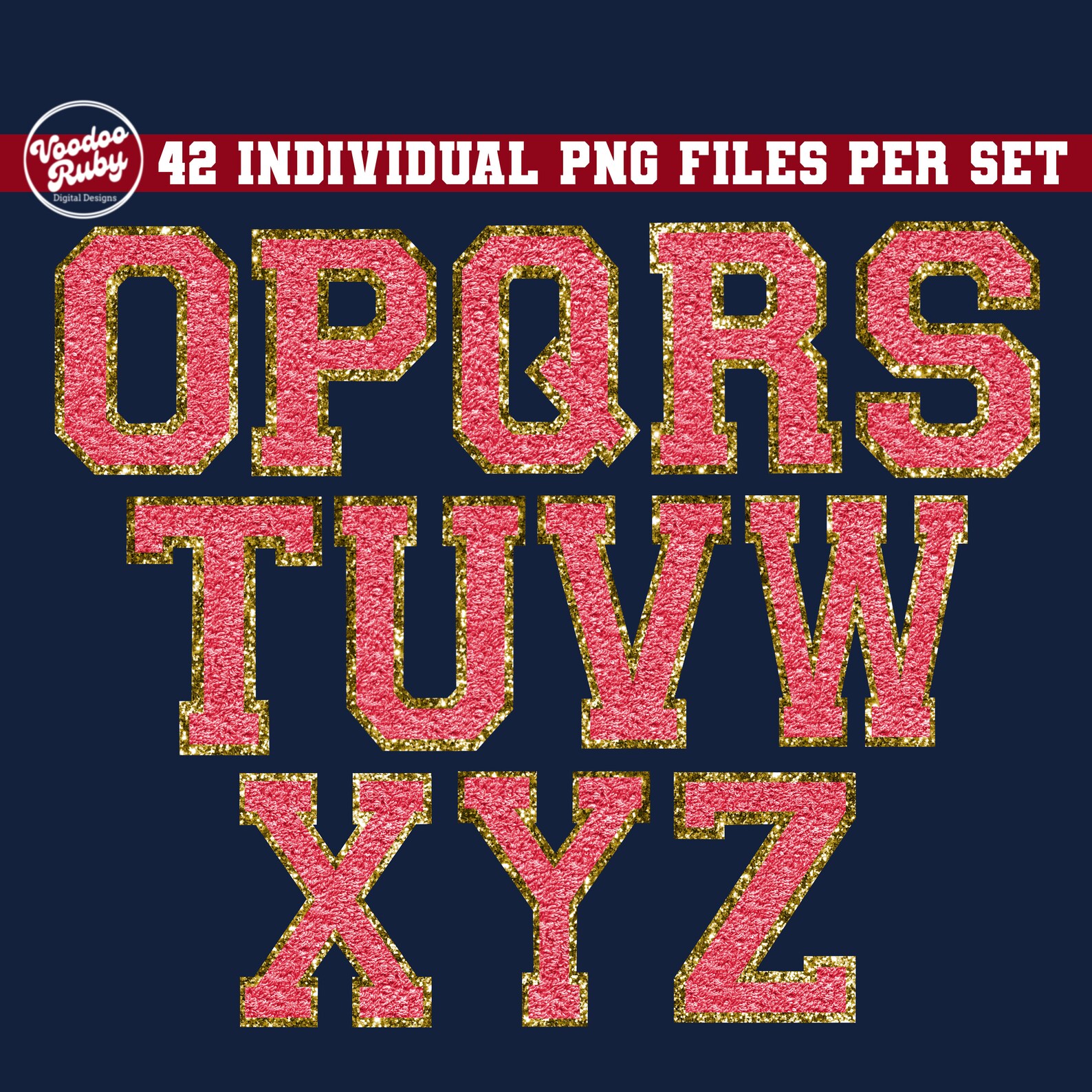 Red White Blue Letters PNG Bundle: Alphabet Numbers, Sublimation Design ...