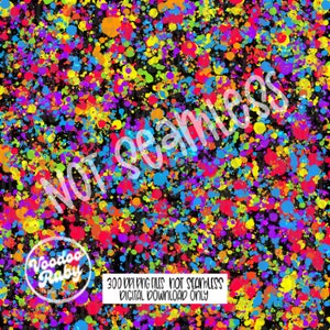 Neon Paint Splatter Digital Paper PNG Bundle Sublimation Hand Drawn ...
