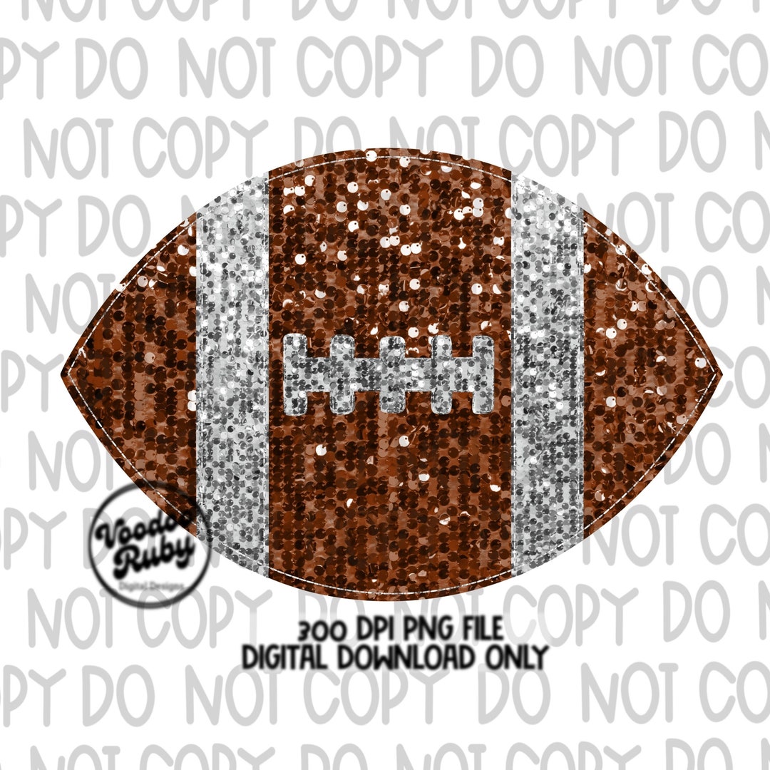 Sequin Football PNG Design Glitter Sublimation Hand Drawn Digital ...