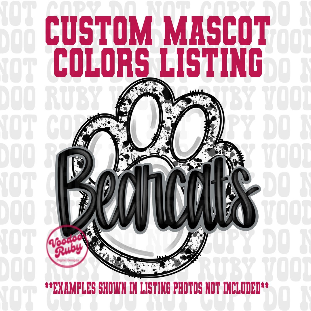 Bearcats PNG Design Custom Mascot Hand Drawn Digital Download Football ...