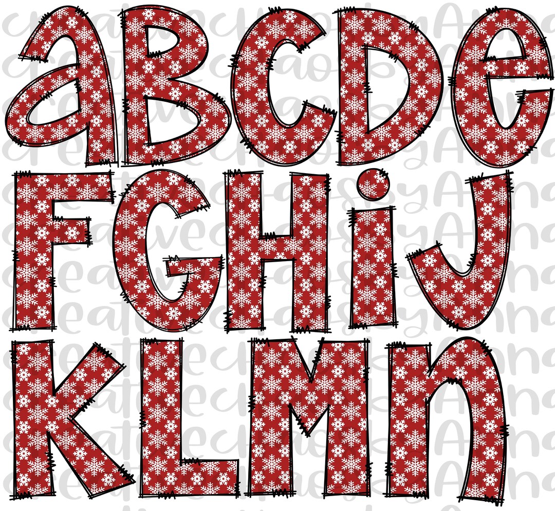 Christmas Sublimation Alphabet PNG Bundle Snowflake PNG - Etsy