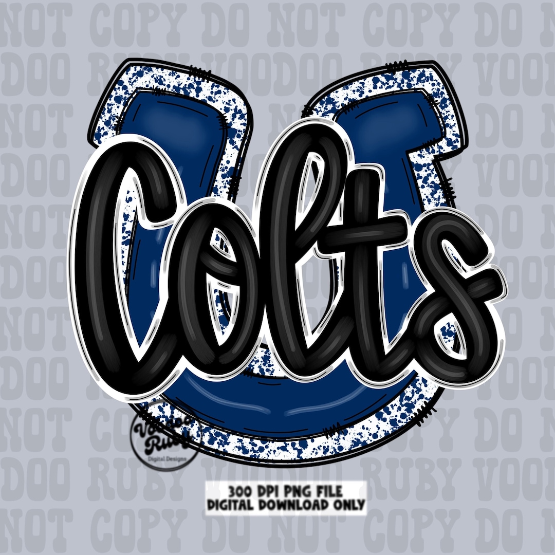 Colts Football Mascot PNG: Hand Drawn Sublimation Design (digital ...