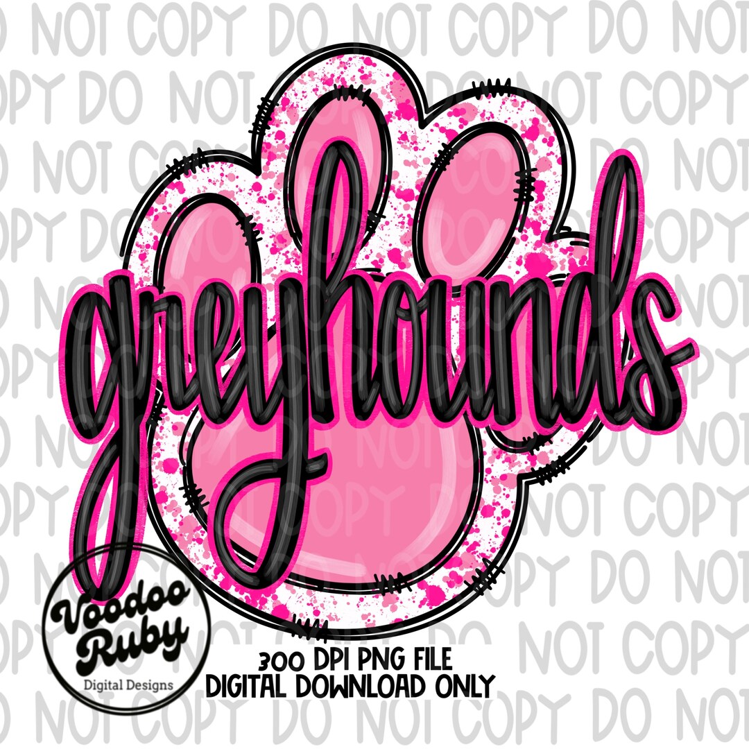 Greyhounds PNG Design Sublimation Mascot Hand Drawn Digital Download ...