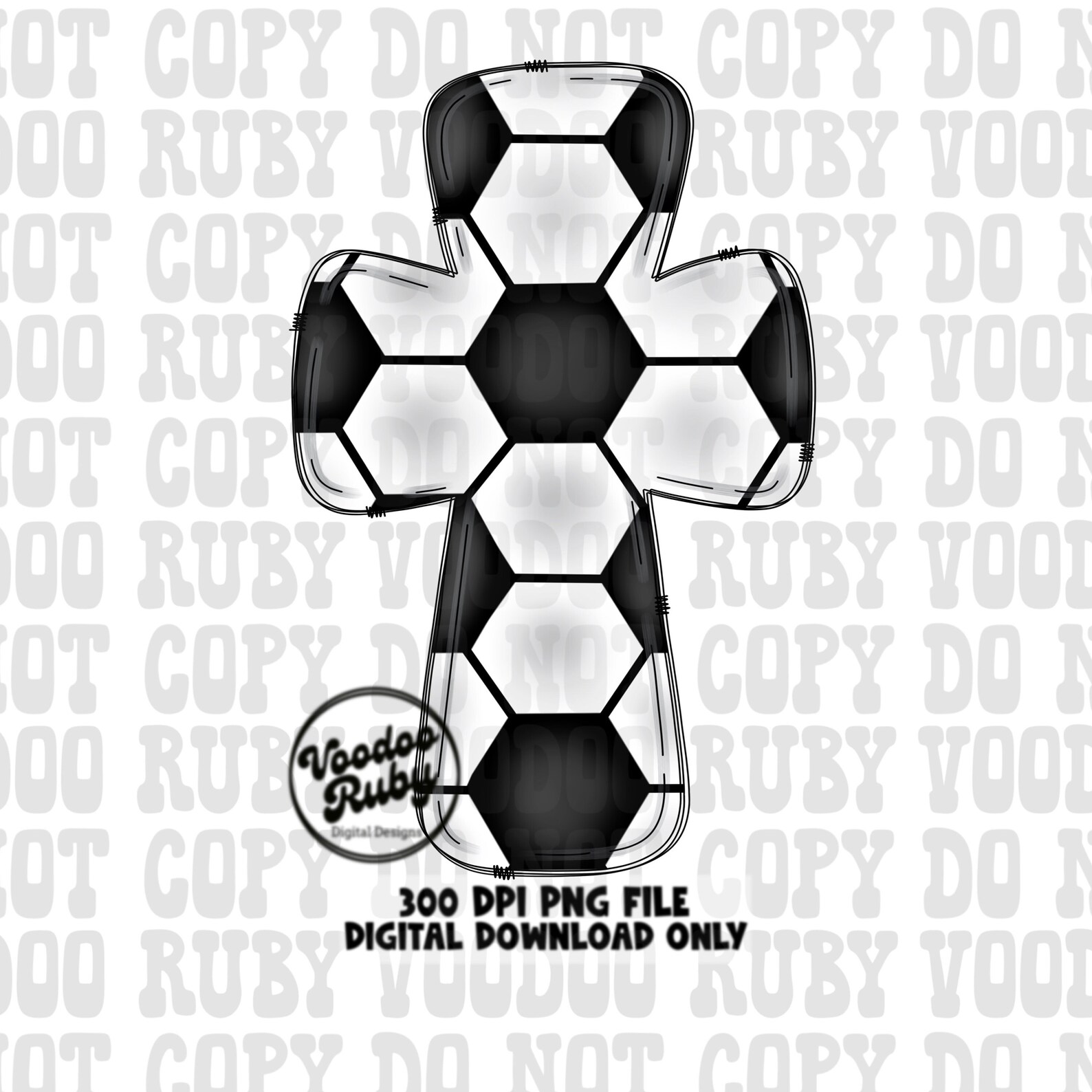 Christian Soccer Cross PNG: Hand Drawn Sports Clip Art (digital ...