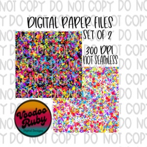 Neon Paint Splatter Digital Paper PNG Bundle Sublimation Hand Drawn ...