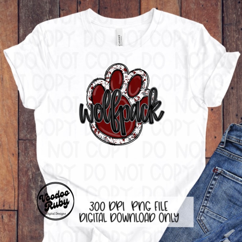 Wolfpack Paw PNG: Maroon Football Design (digital Download) - Etsy