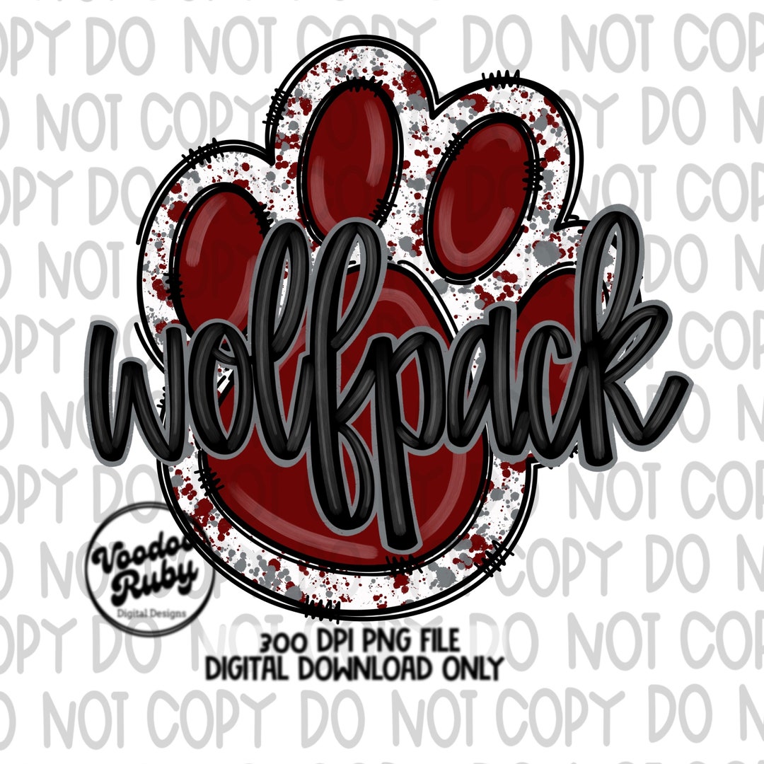 Wolfpack PNG Design Sublimation Hand Drawn Digital Download Football ...