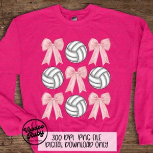 Pink Bow Volleyball PNG Design: Coquette Ribbon (digital Download) - Etsy