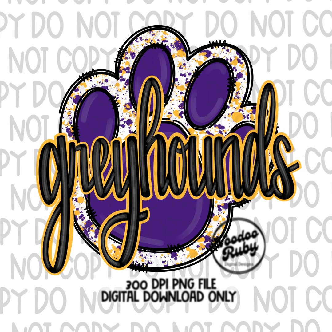 Greyhounds PNG Design Mascot Hand Drawn Digital Download Greyhounds PNG ...