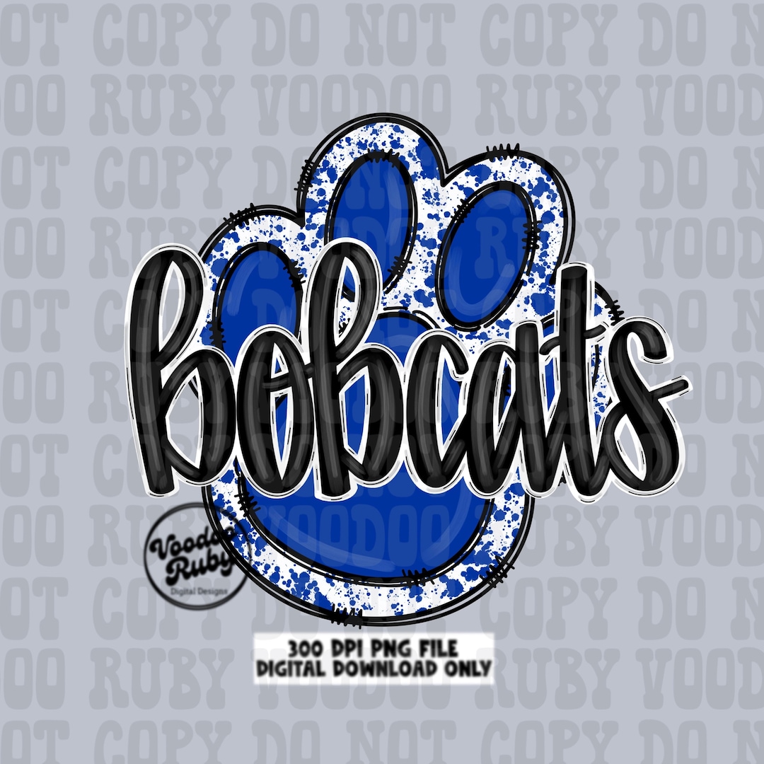 Bobcats Paw Print PNG Design Sublimation Hand Drawn Digital Download ...