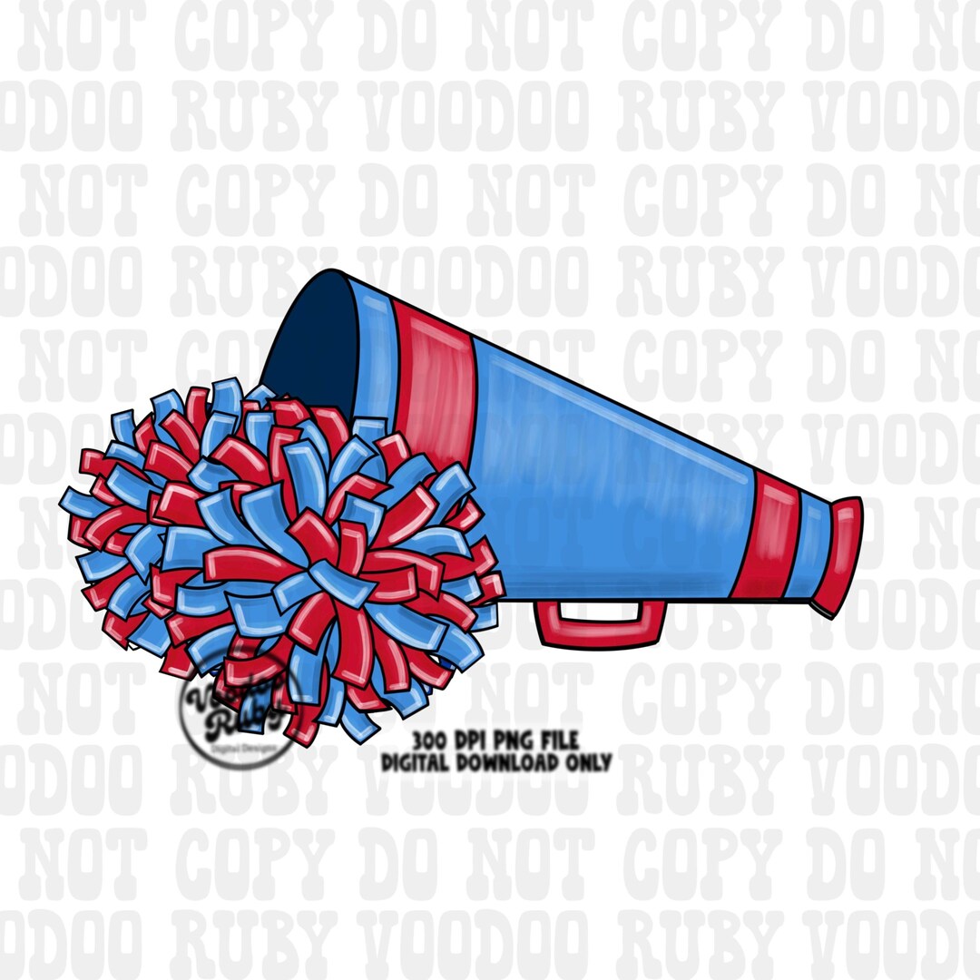 Cheerleader PNG: Red Blue Mascot, Football Clip Art (digital Download ...