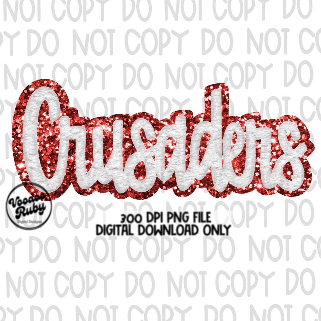 Crusaders PNG Sublimation Hand Drawn Digital Download Faux Chenille ...