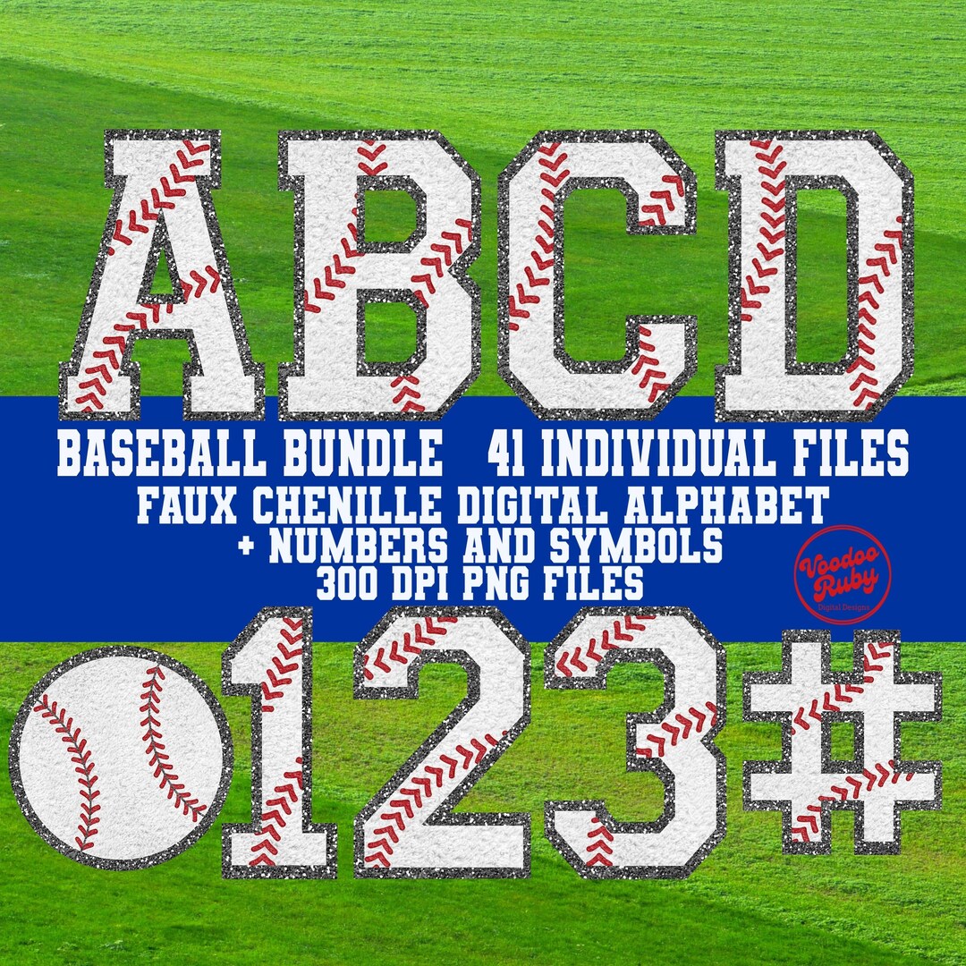 Baseball Alphabet PNG Bundle, Sublimation Digital Download, Faux ...