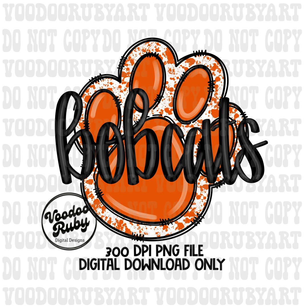 Bobcats Paw Print PNG: Hand Drawn Football Design (digital Download) - Etsy