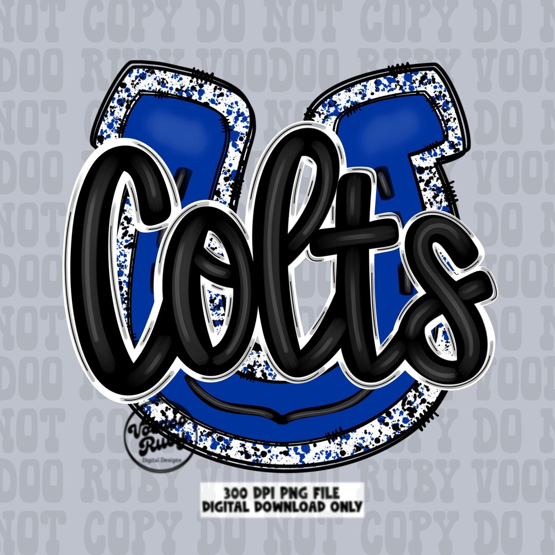Colts Mascot PNG Design: Blue & White Football Clip Art (digital ...