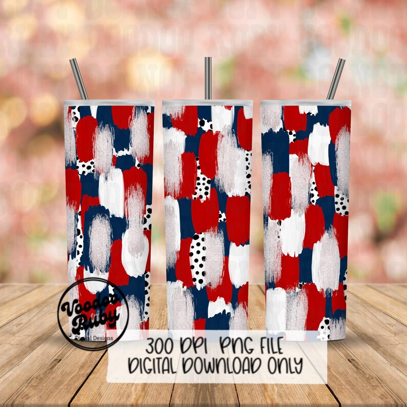 Red and Navy Brushstroke PNG: Messy Paint Digital Paper (digital ...