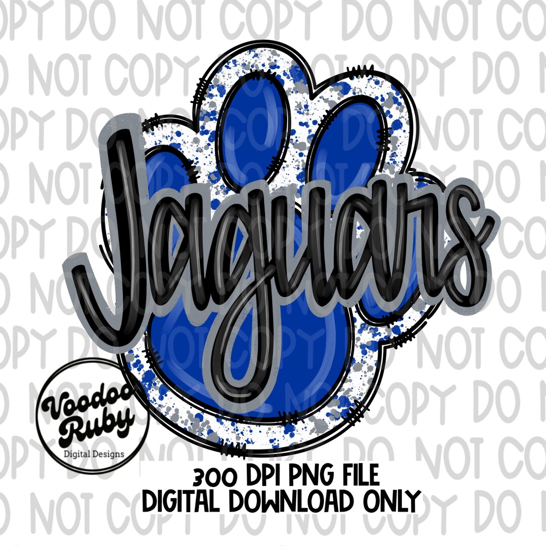 Jaguars Paw Print PNG: Hand Drawn Sublimation Design (digital Download) - Etsy