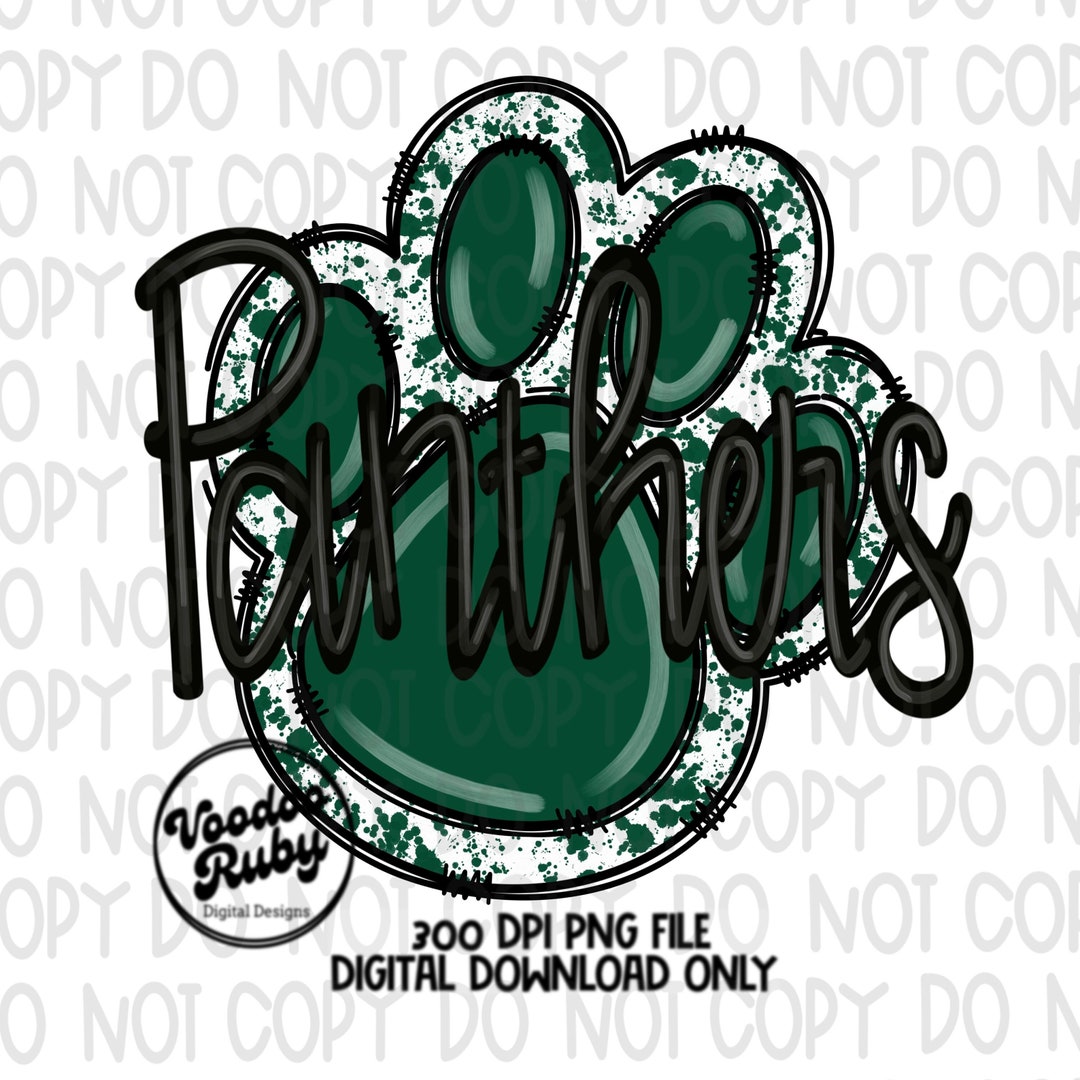 Panthers PNG Design Hand Drawn Digital Download Football PNG Green ...