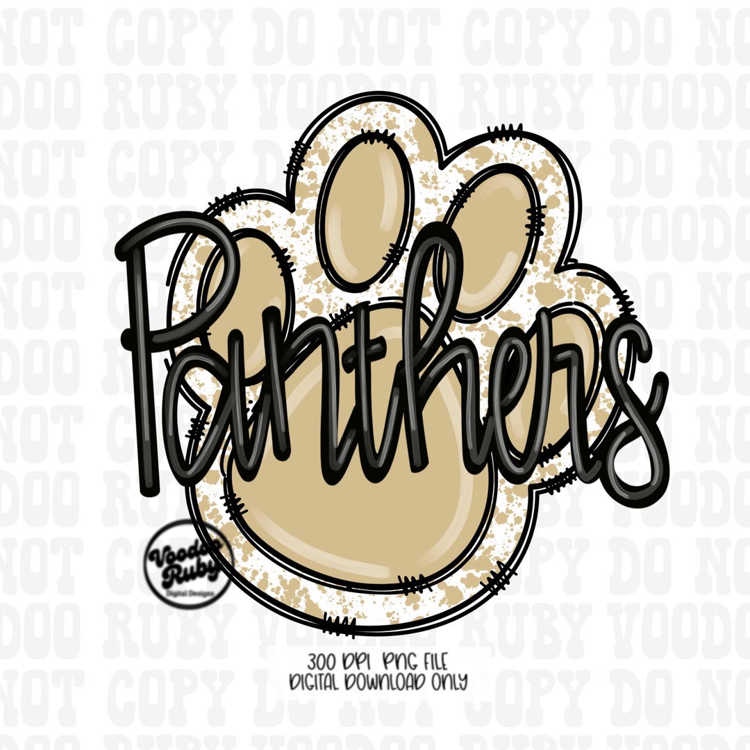 Panthers Paw Print PNG: Gold Football Mascot (digital Download) - Etsy