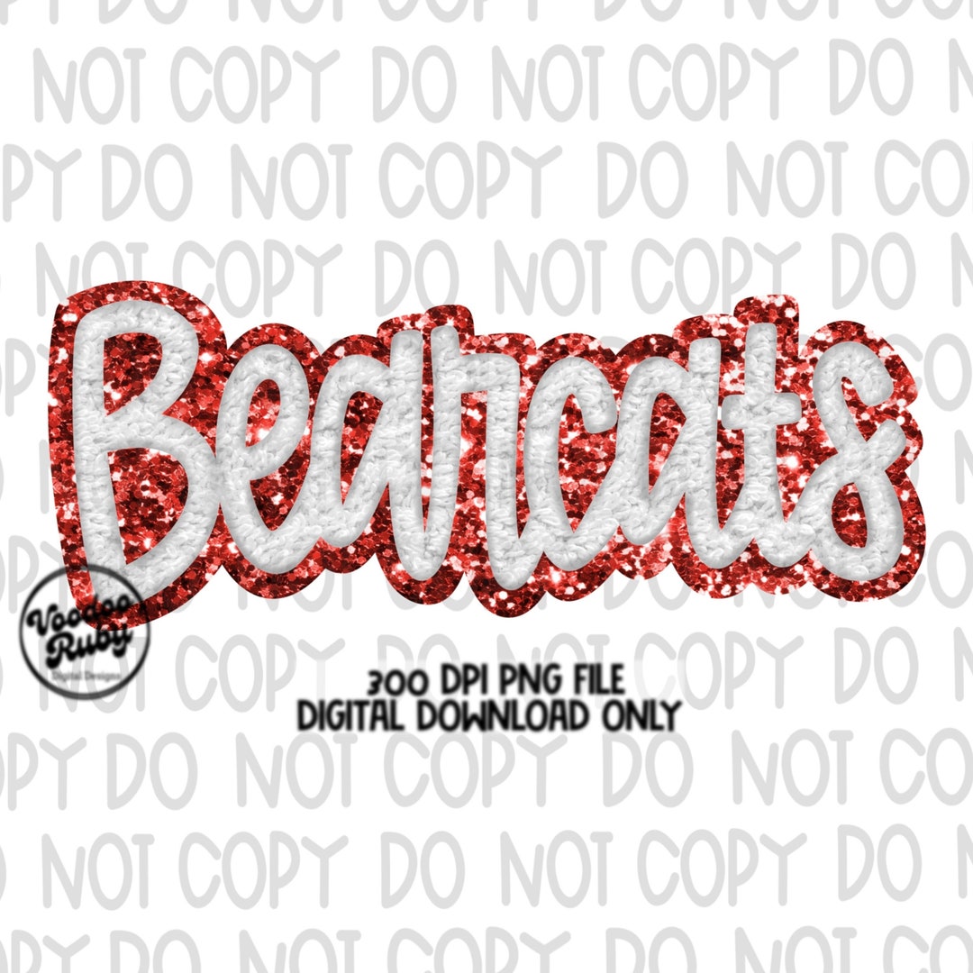 Bearcats Mascot PNG: Red Glitter Patch Applique (digital Download) - Etsy