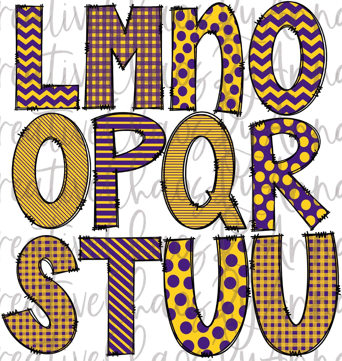 LSU Tigers PNG LSU Sublimation Alphabet Football Alphabet | Etsy