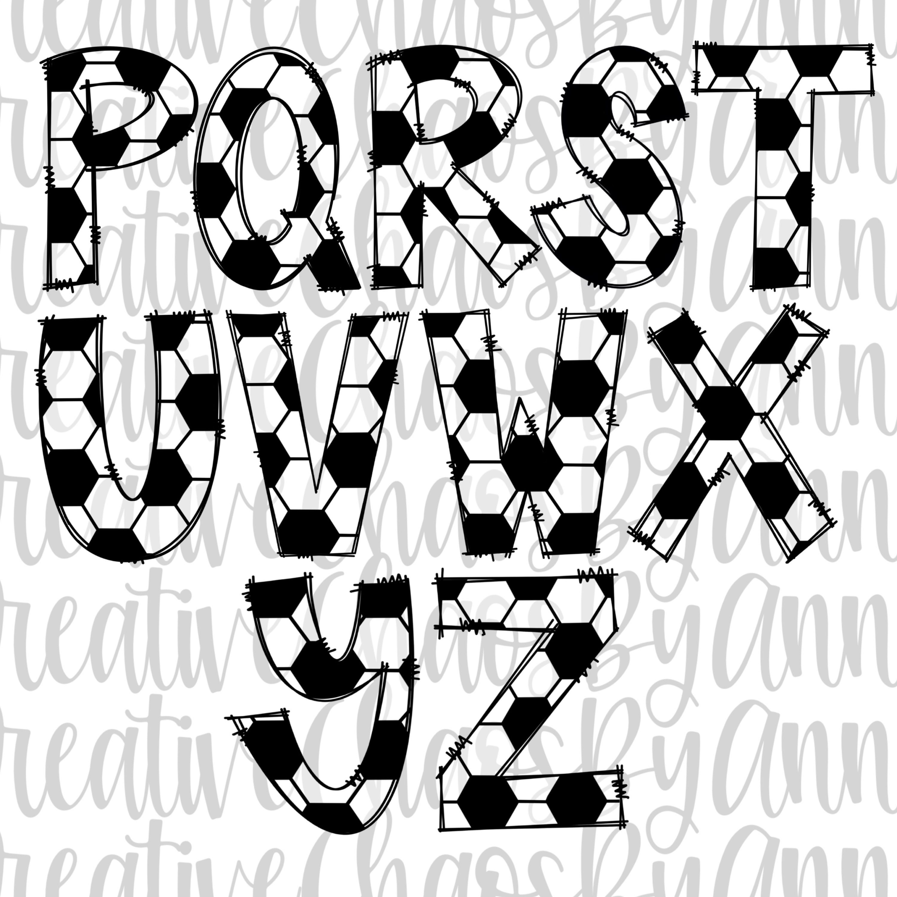 Soccer Doodle Letters Alphabet Bundle PNG Hand Drawn - Etsy UK