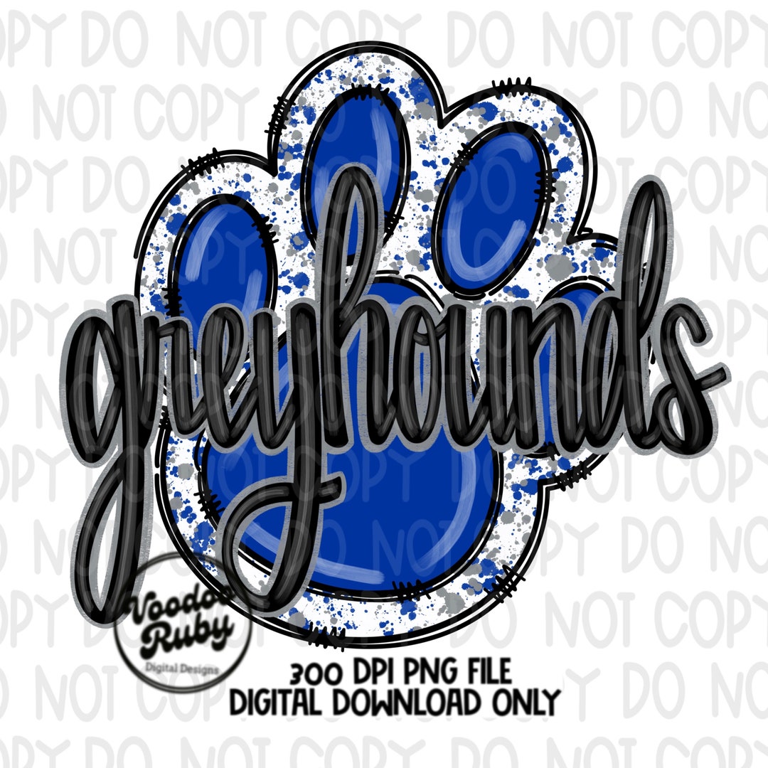 Greyhounds PNG Sublimation Design Hand Drawn Digital Download Football ...