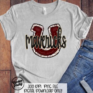 Mavericks Mascot PNG: Maroon & Gold Football Design (digital Download ...