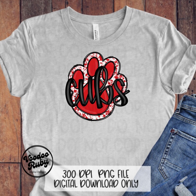 Cubs Paw PNG: Hand Drawn Football Design (digital Download) - Etsy