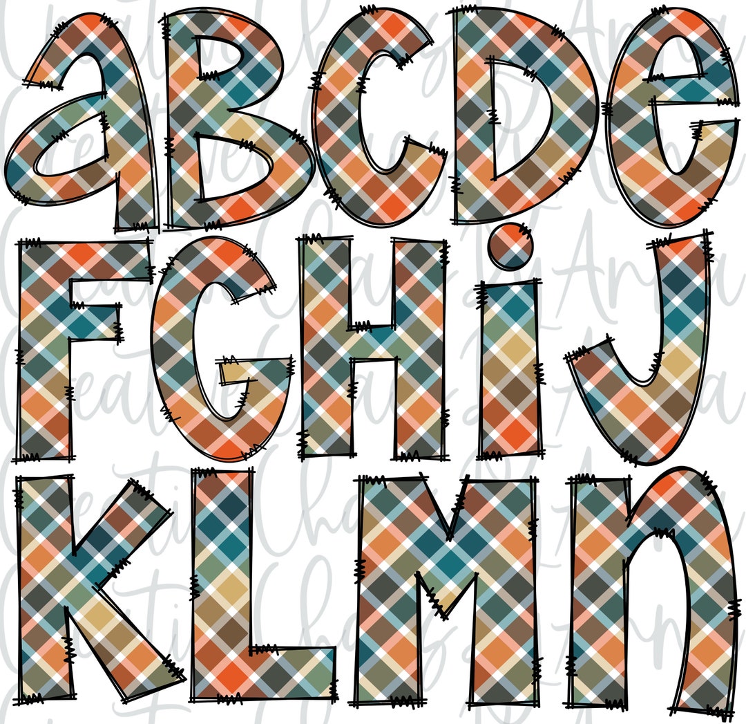 Thanksgiving Sublimation Alphabet PNG Bundle Fall PNG Doodle Letters ...
