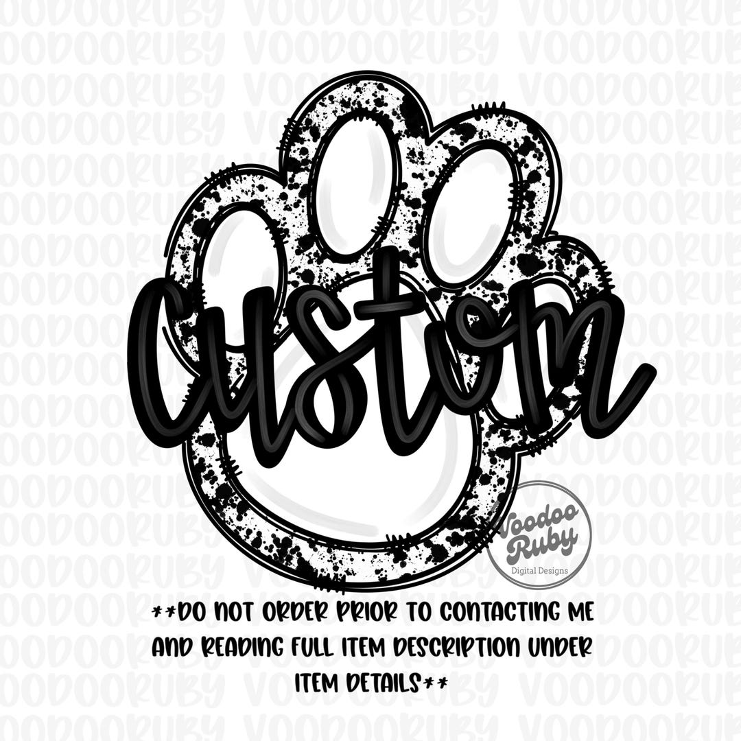 Custom Mascot Paw Print PNG Design: Sublimation & DTF Printable ...