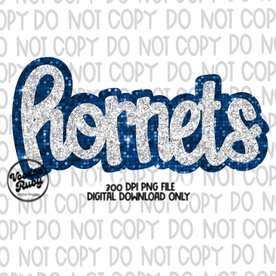 Hornets PNG Design Sequins Glitter Hand Drawn Digital Download Faux ...
