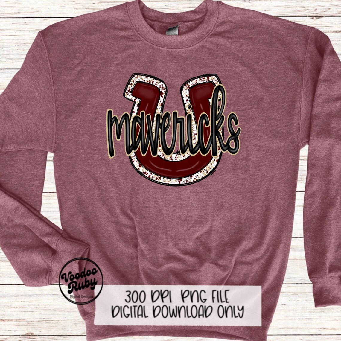 Mavericks Mascot PNG: Maroon & Gold Football Design (digital Download ...