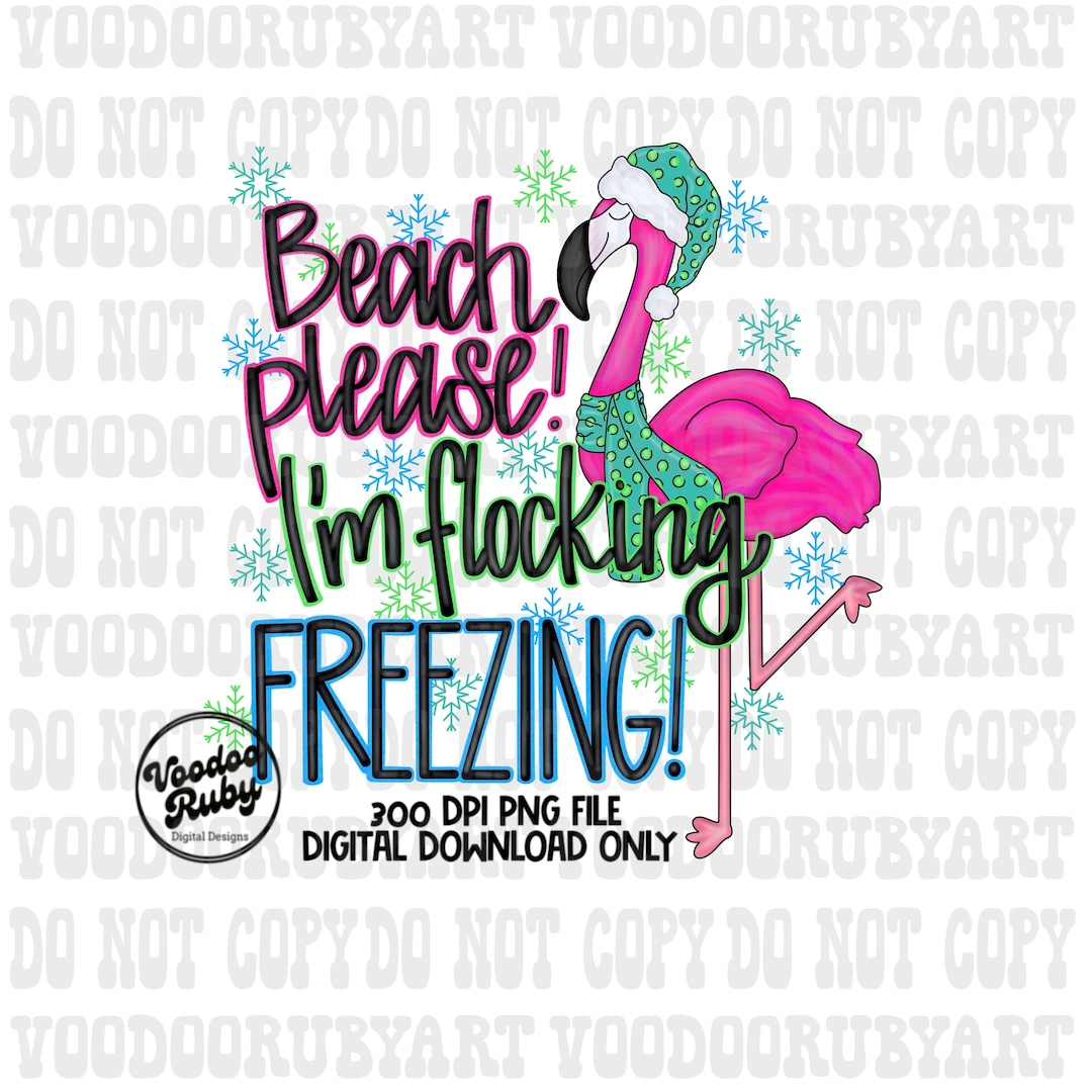 Flamingo Sublimation PNG Design Winter Design Hand Drawn Digital Design ...