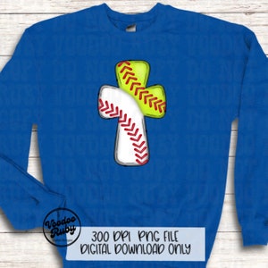 Christian Baseball Softball Cross PNG: Sports Clip Art (digital ...