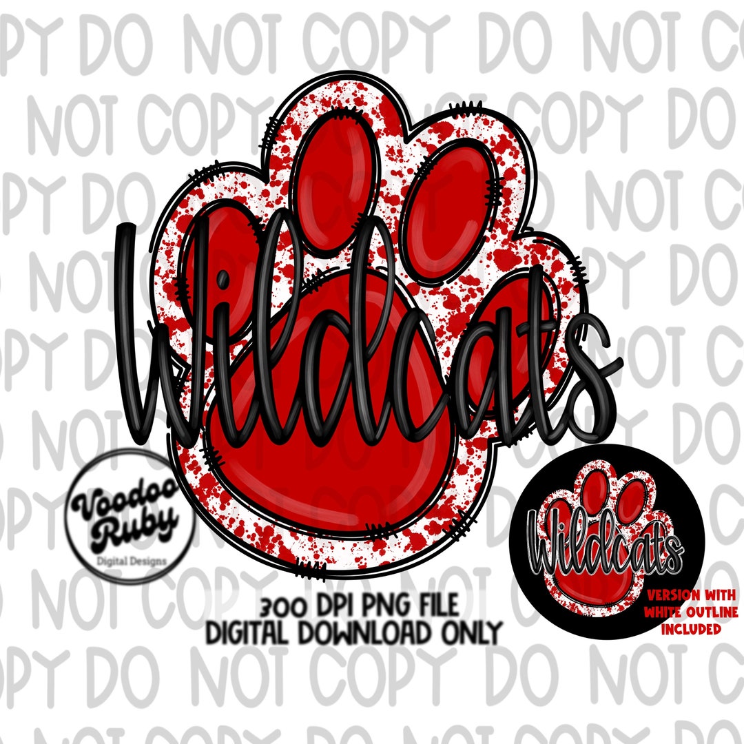 Wildcats PNG Design: Hand Drawn Mascot, Football Clip Art (digital ...