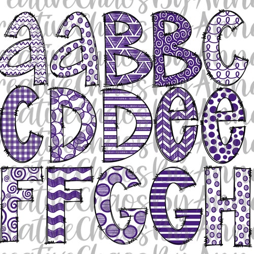 Hand Drawn Alphabet 26 Letters PNG File Sublimation Digital - Etsy