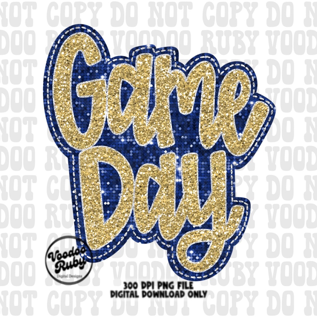Sequin Game Day PNG Design Bundle Faux Embroidery PNG Hand Drawn ...